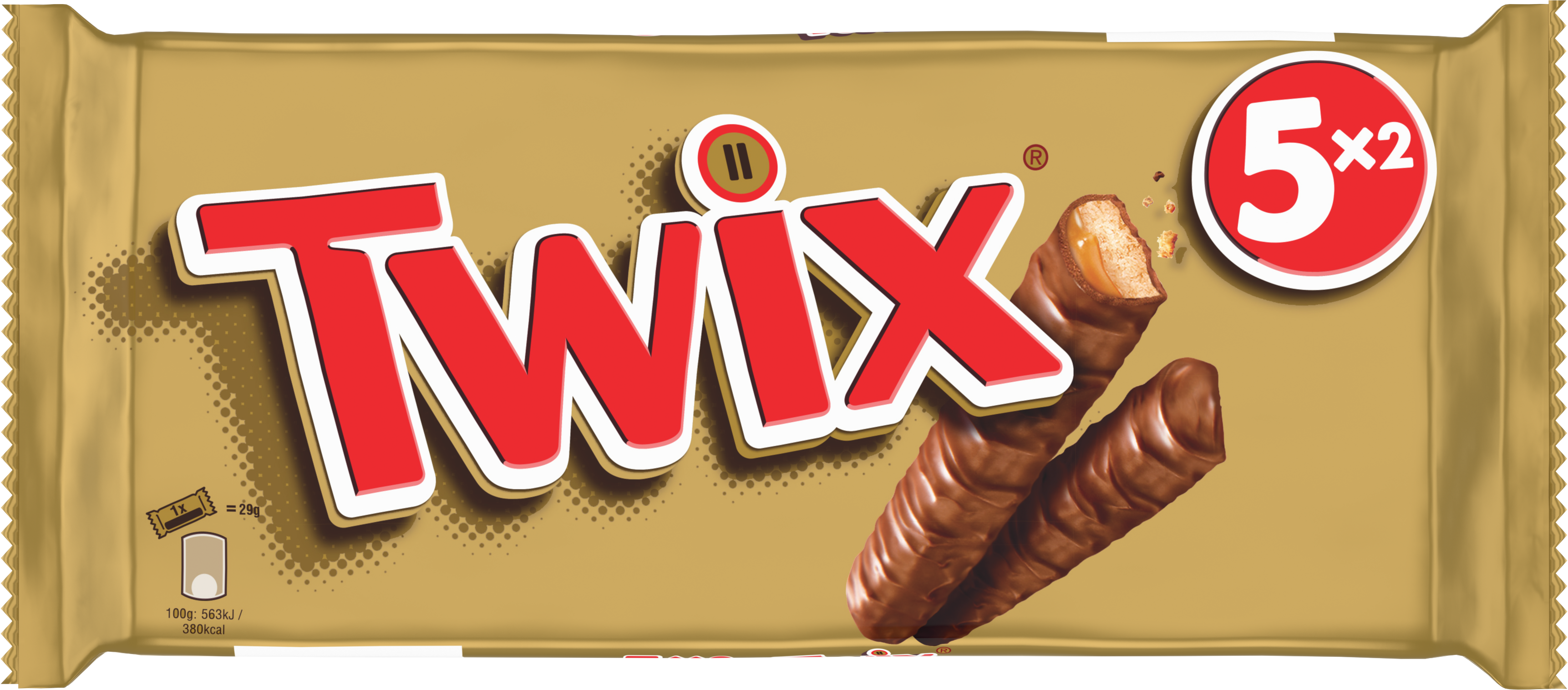 TWIX biscuit nappé de caramel, enrobé de chocolat - Multipack 5x50g | TWIX