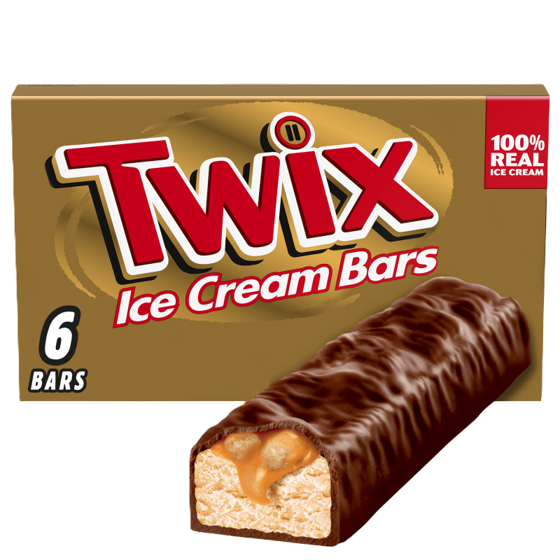 TWIX Caramel Vanilla Milk Chocolatey Ice Cream Bars, 6 Pack, 1.93 Oz ...