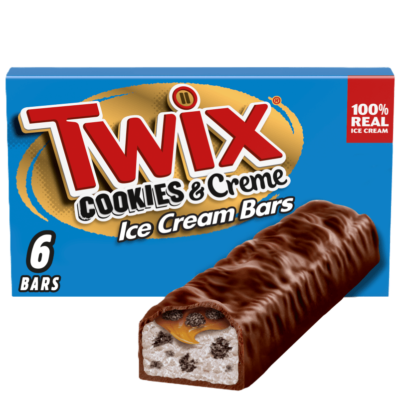 TWIX Cookies & Cream Milk Chocolate Ice Cream Bars, 6 Pack, 1.93 Oz ...